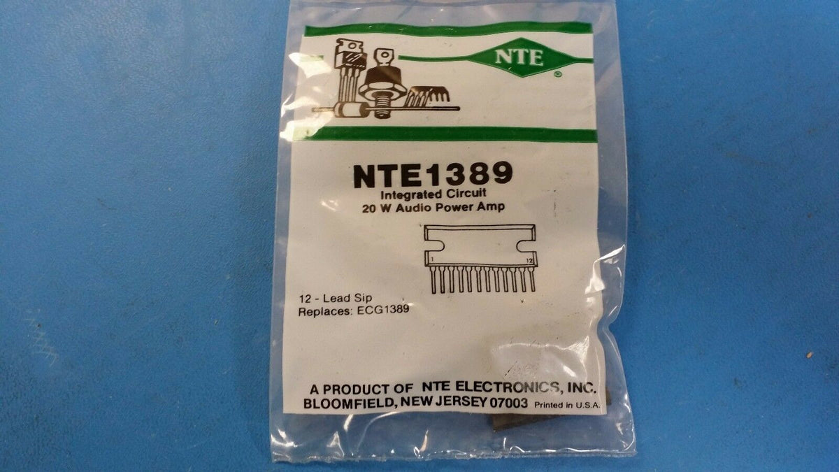 NTE1389, ECG1389, Integrated Circuit, Dual, Audio Power Amplifier, 20W – Specialty Parts ...