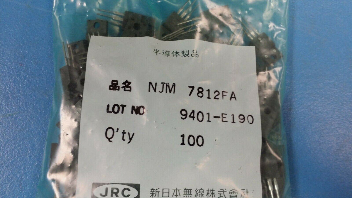 (5 PCS) NJM7812FA JRC Linear Voltage Regulator IC 1 Output 12V 1.5A TO – Specialty Parts ...