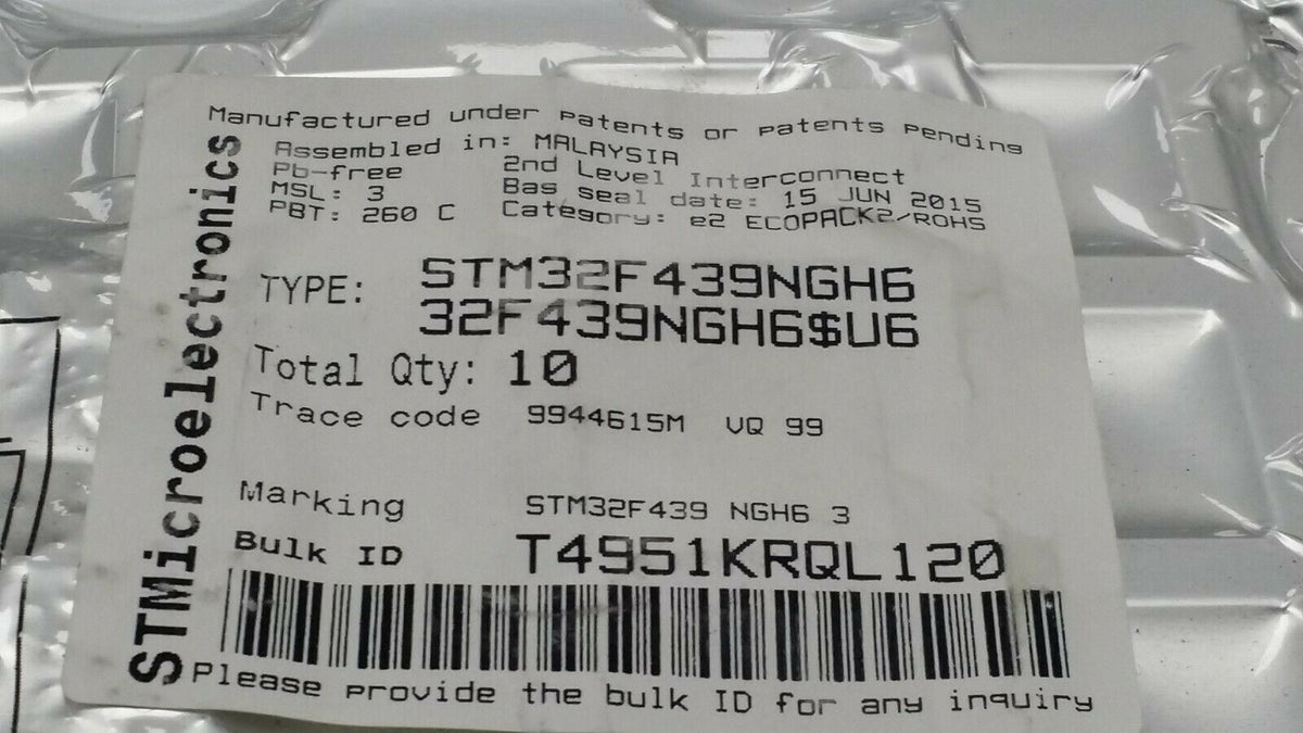 (10 PCS) STM32F439NGH6 STMICRO IC MCU 32BIT 1MB FLASH 216TFBGA ROHS – Specialty Parts ...