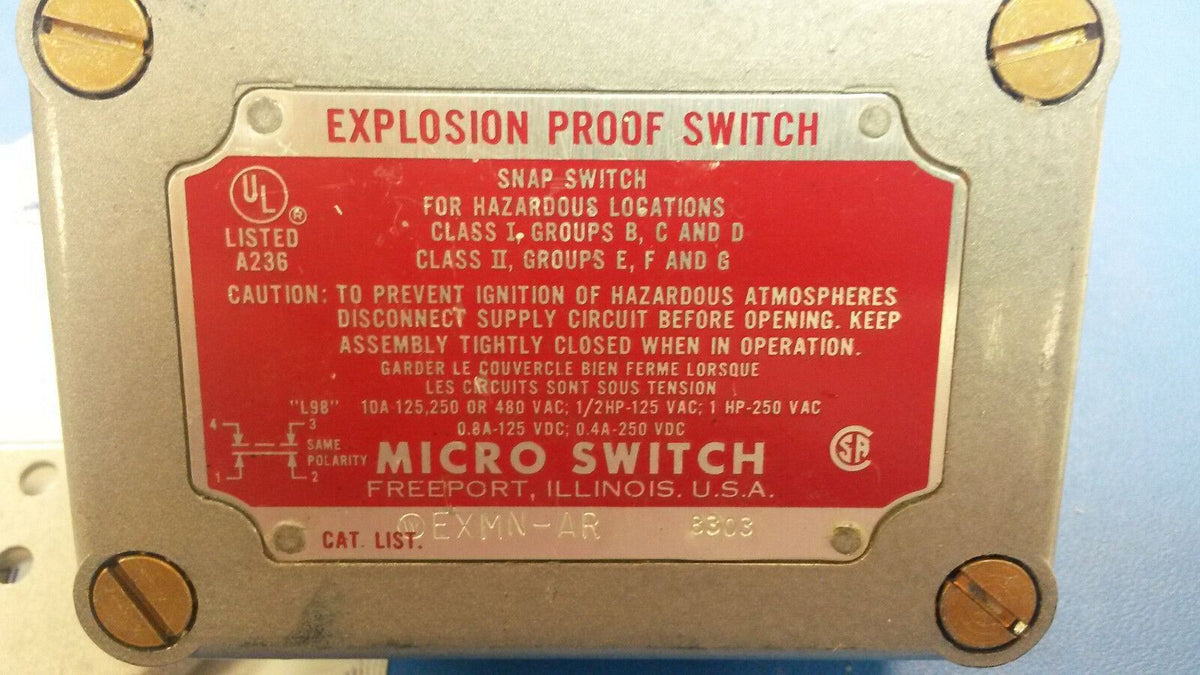 EXMN-AR MICRO-SWITCH Explosion-Proof Limit Switches Series EX: Side Ro ...